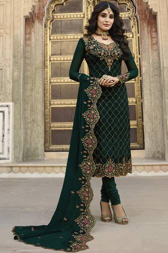 Semi-Stitched Suits Designs - Buy Semi Stitched Salwar Suits Online India