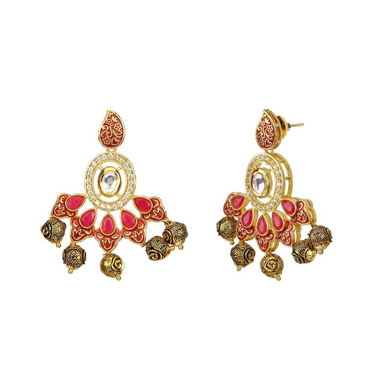 Maroon Markesh Royal Onyx Necklace Sets - Runjhun Jewellery - 2932889