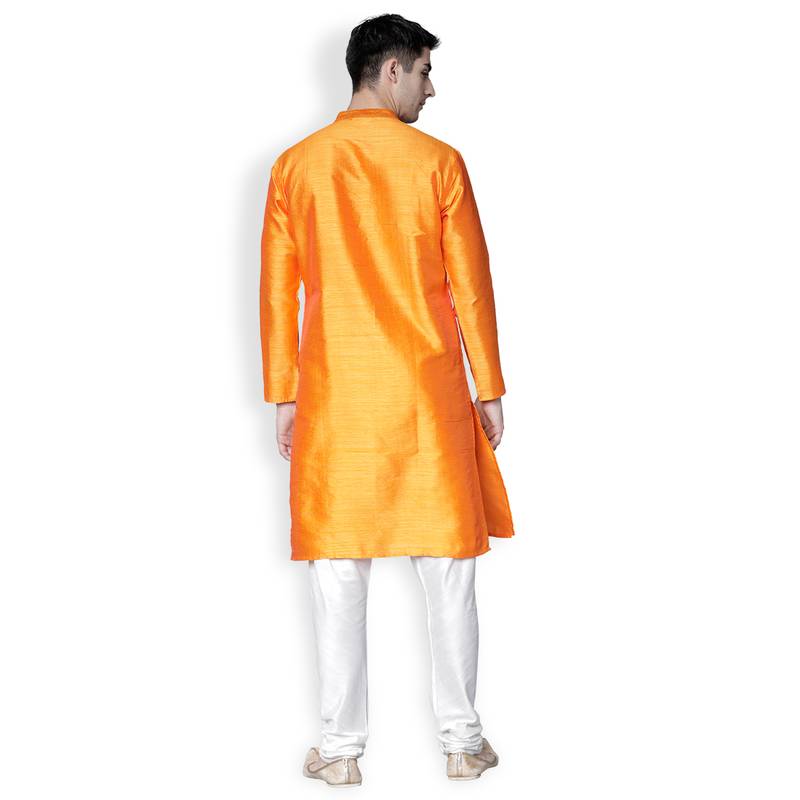 Svanik Yellow Blended Classic Long Kurta - Svanik - 2933055