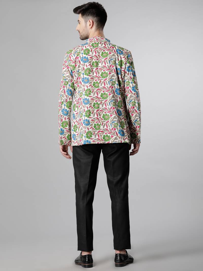 Svanik Green Blended Bandhgala Jacket - Svanik - 2933161