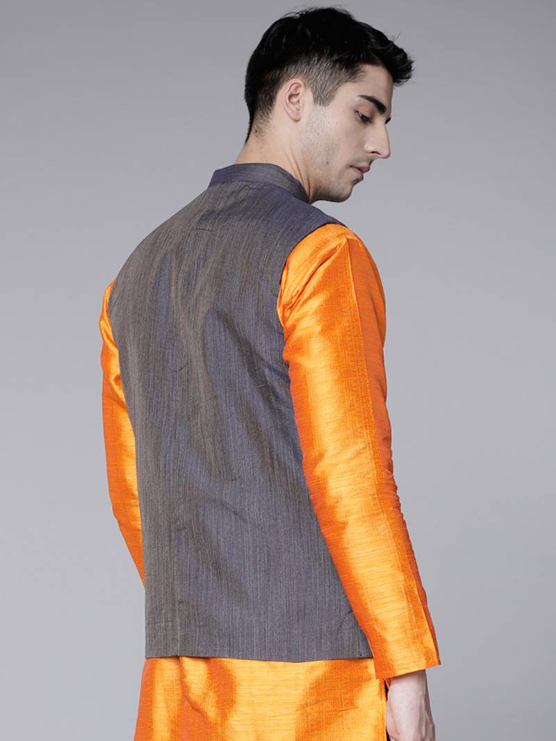 Svanik Indigo Blended Waistcoat - Svanik - 2933433