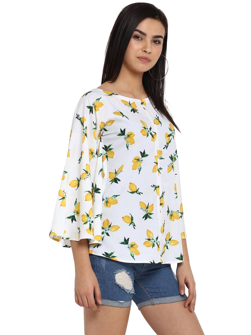 White printed crepe party-tops - Rosah - 2933720