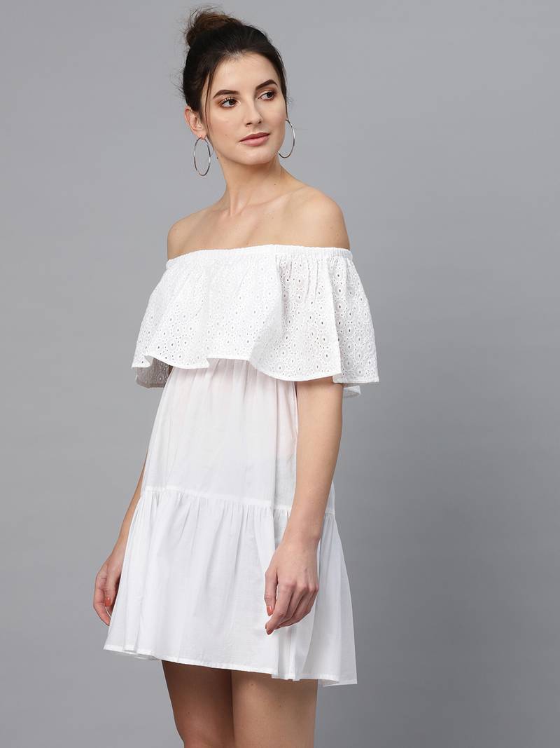Shifley Layered White Dress(1125) - SASSAFRAS - 2936186