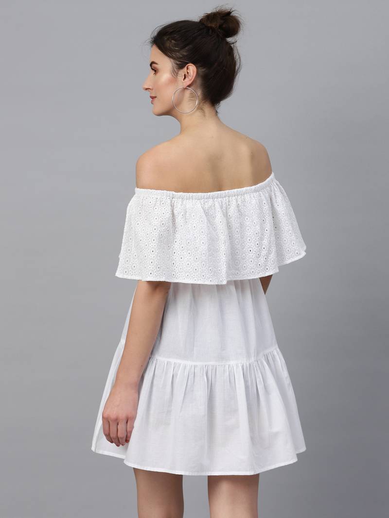 Shifley Layered White Dress(1125) - SASSAFRAS - 2936186