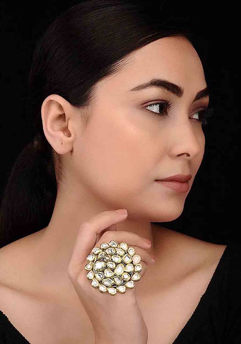 Polki Cocktail Ring - Glitterati by Alankriti - 2939479
