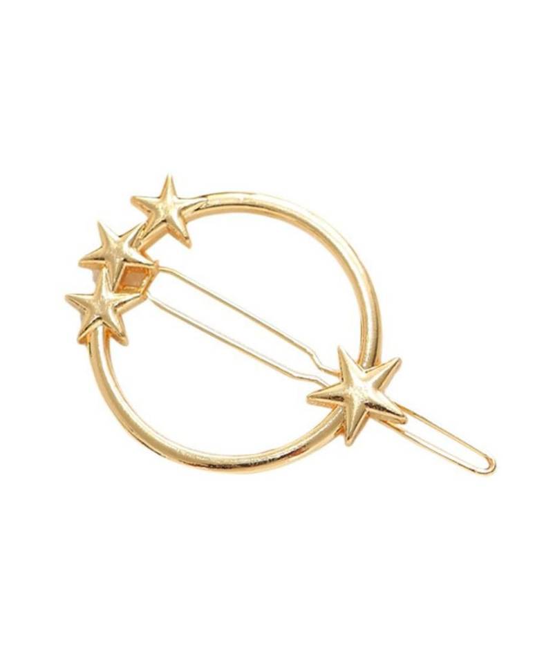 Star-Studded Gold Circle Hair Pin - Ferosh - 2941066