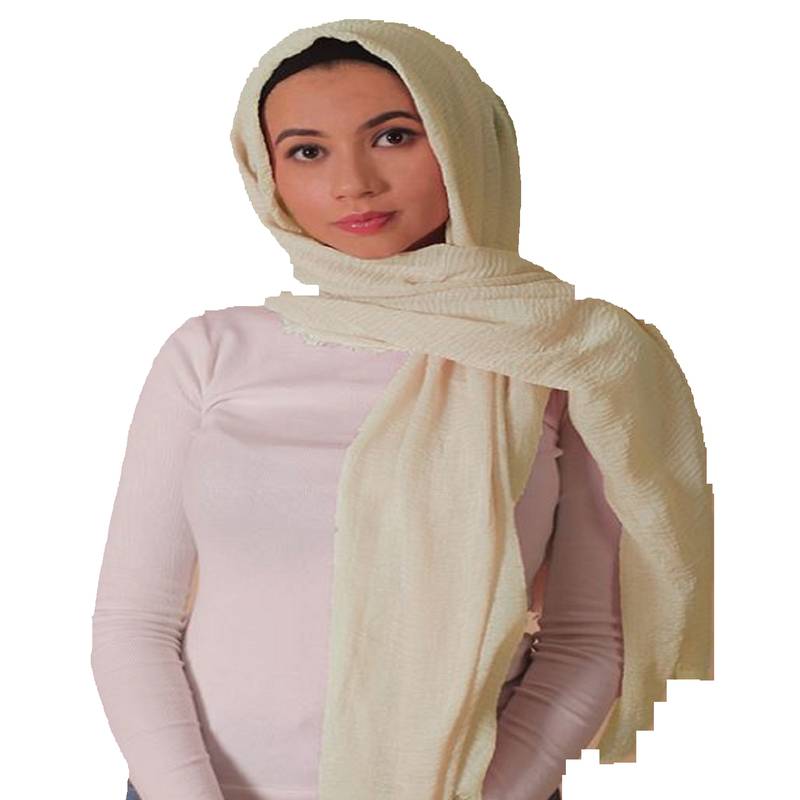 multicolor embroidered cotton stripes print hijab - Mean Zoom - 2944744