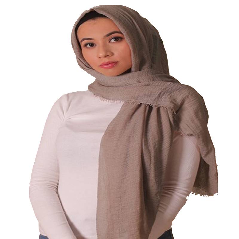 multicolor embroidered cotton stripes print hijab - Mean Zoom - 2944748