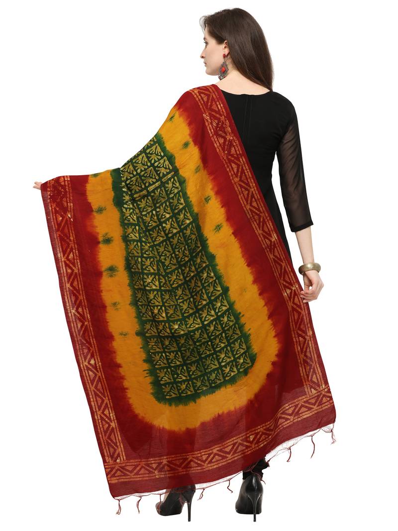 Multicolor Cotton Silk Printed Womens Dupatta - Satrani Fashion - 2950313