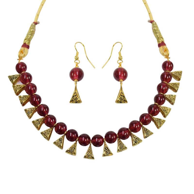 Maroon necklace-sets - TTRENDY COLLECTION - 2960683