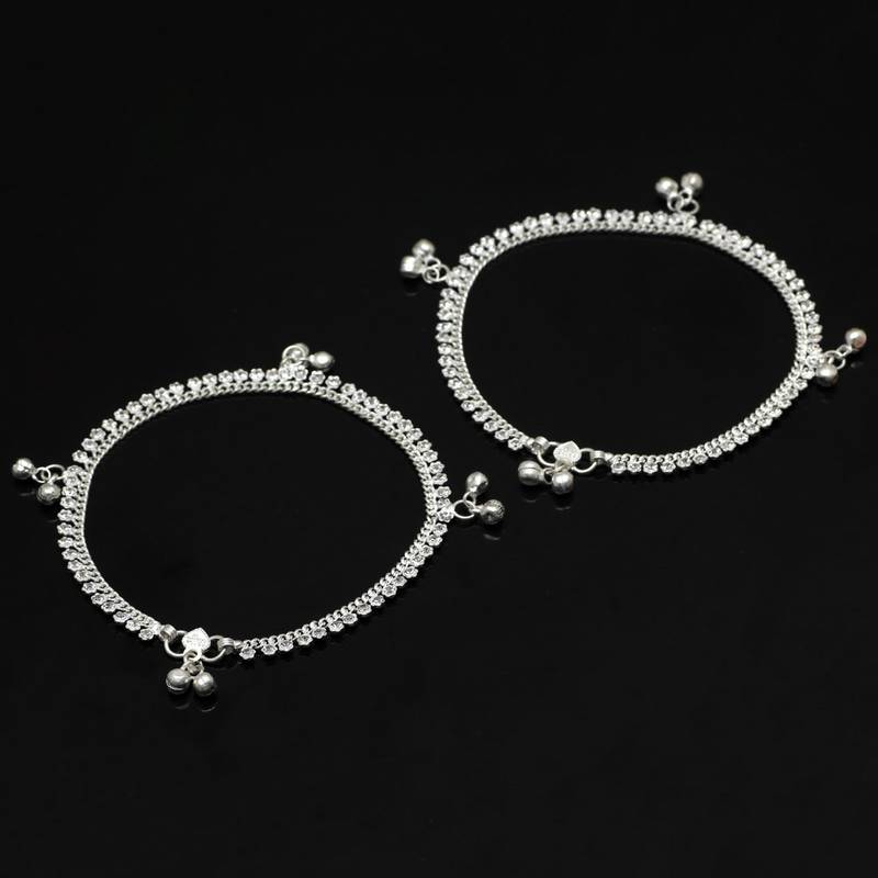 White anklets - Jaipur Mart - 2979759