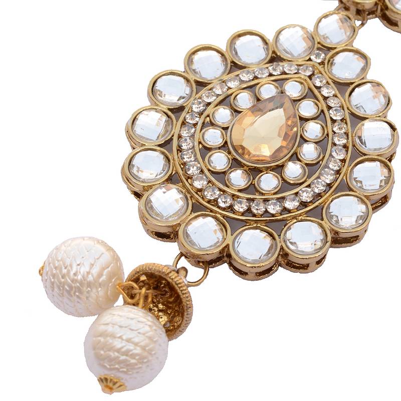 Bada Kundan Yellow Stone Saree Challa/ Waist Key Chain/Satka For Women ...