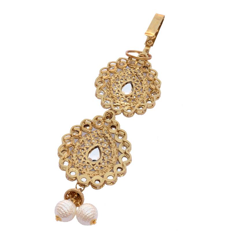 Bada Kundan Yellow Stone Saree Challa/ Waist Key Chain/Satka For Women ...