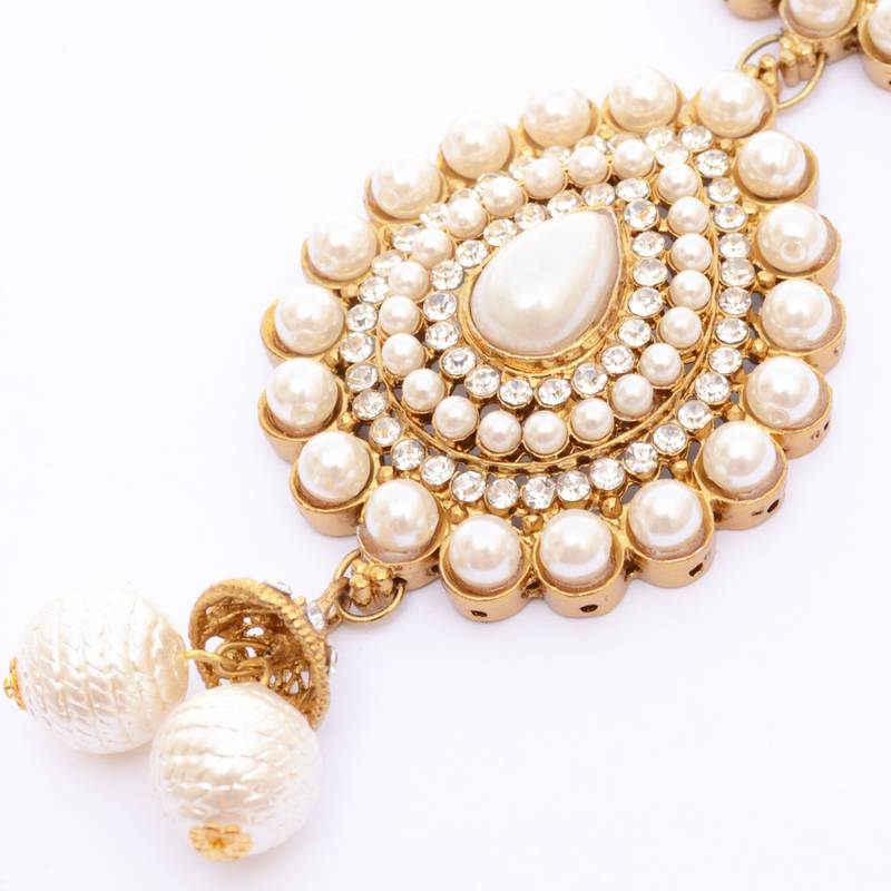 Pearl & Stone Work Drop Saree Challa/ Waist Key Chain/Satka For Women ...