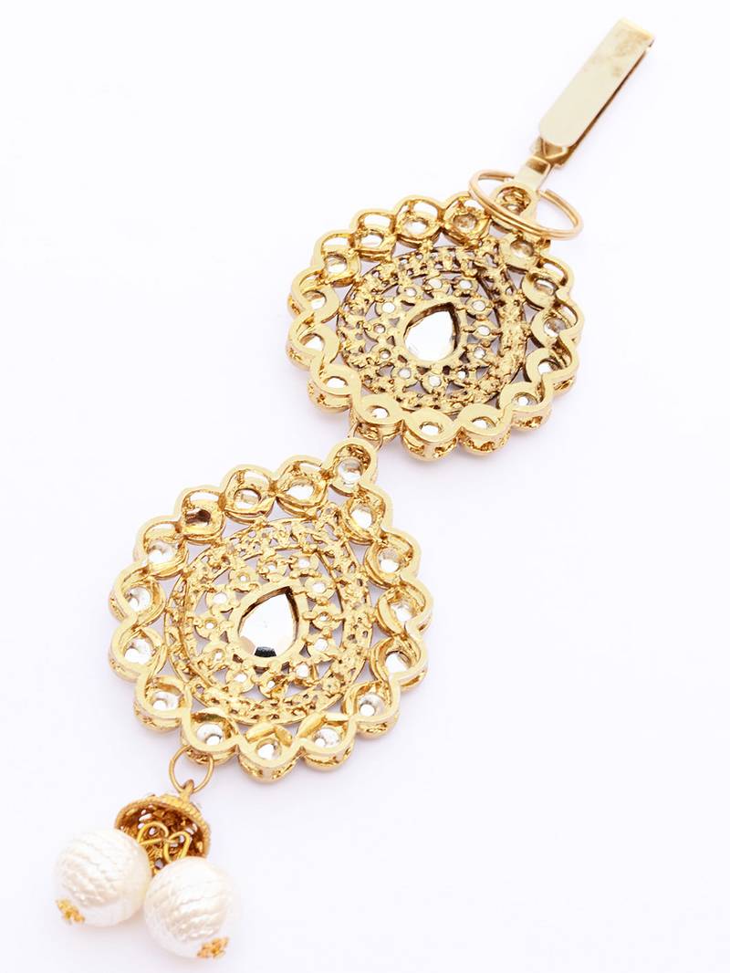 Pearl & Stone Work Drop Saree Challa/ Waist Key Chain/Satka For Women ...