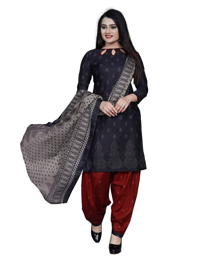 Black printed blended cotton salwar - Rajnandini - 3005657
