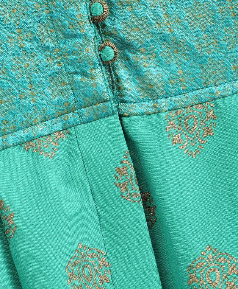 Green printed brocade kids-tops - TWISHA - 3006817