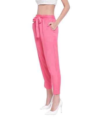 Women's Fashionable Stylish Crimson Trousers - RIVI - 3023483