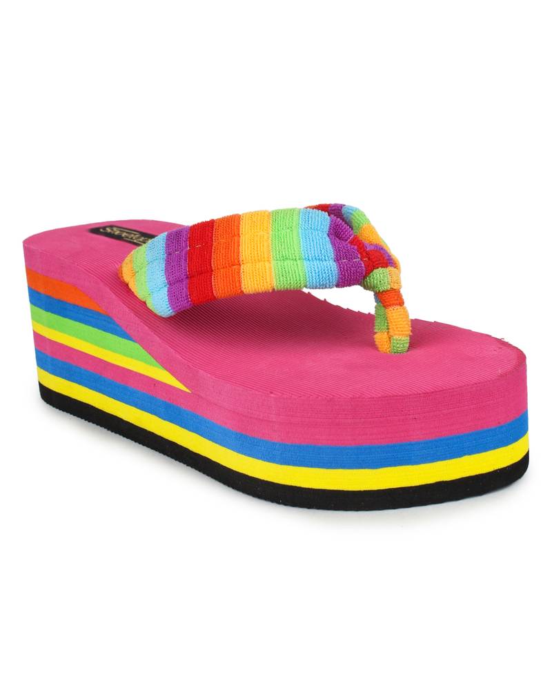 multicolor synthetic Flip Flops For Women - Do Bhai - 3026405