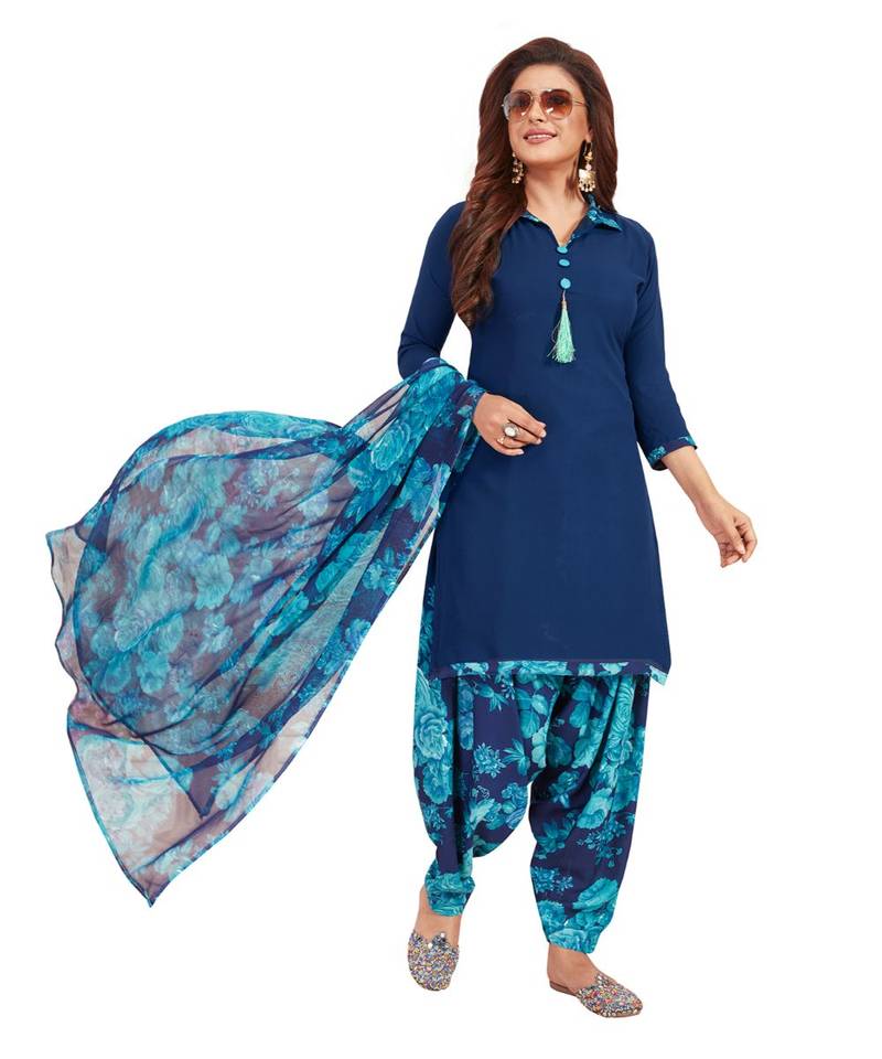 Combo Of 2 Synthetic Multicolor Printed Women's Salwar Suit Dress ...