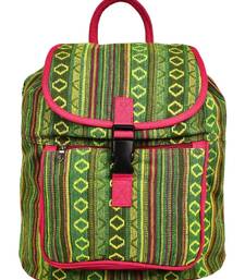 Nava Green Jacquard Backpack - Anekaant - 3035751