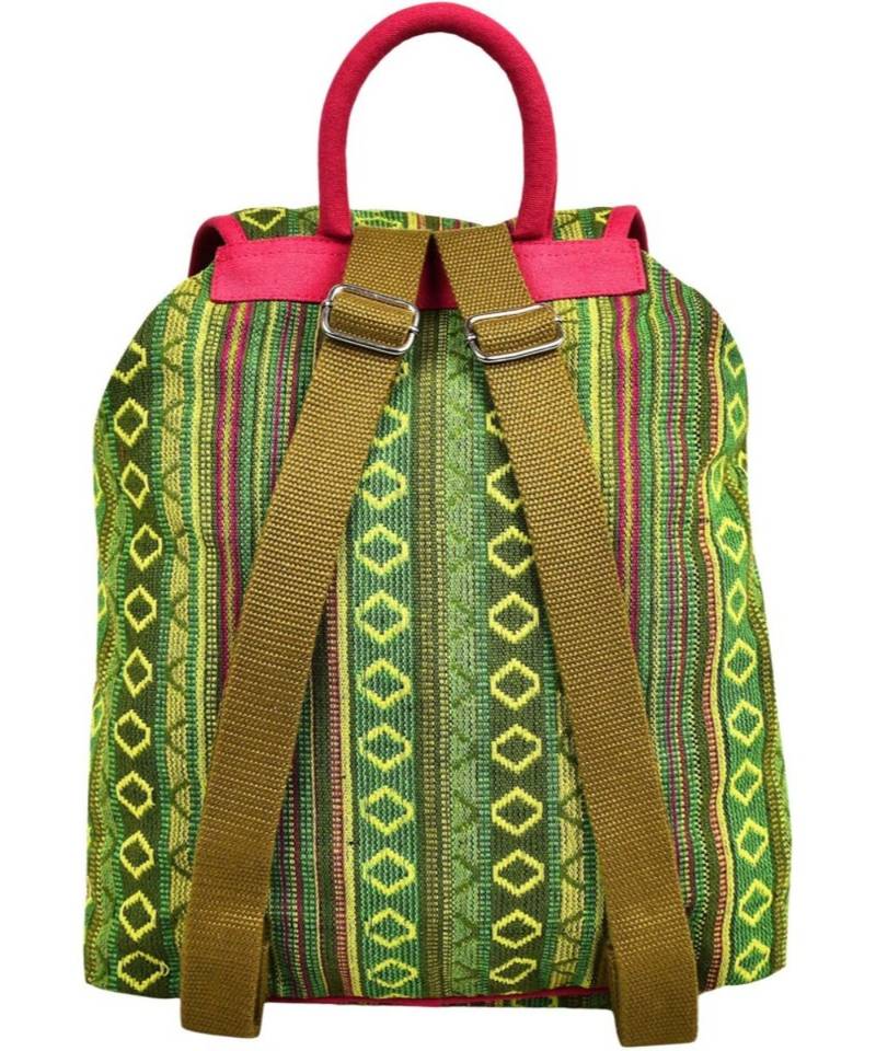 Nava Green Jacquard Backpack - Anekaant - 3035751
