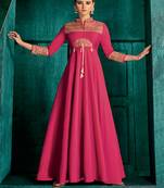 Magenta Embroidered Silk Salwar - Monjolika - 3037403