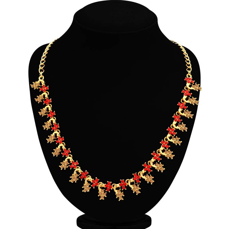 Red diamond necklace-sets - Sukkhi Online Private Limited - 3043930