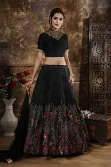 Black Lehenga : Buy Black Color Lehenga Designs @ Low Prices USA,UK
