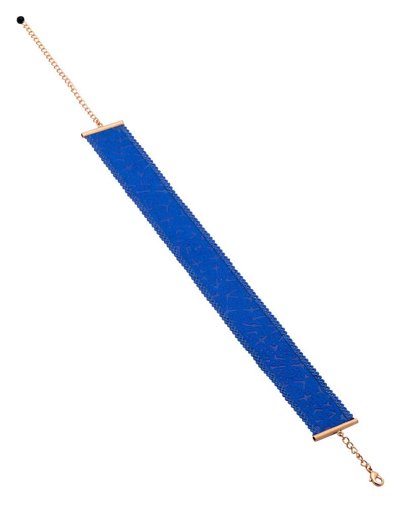 Choker Necklace In Blue Fabric - Voylla - 3049850
