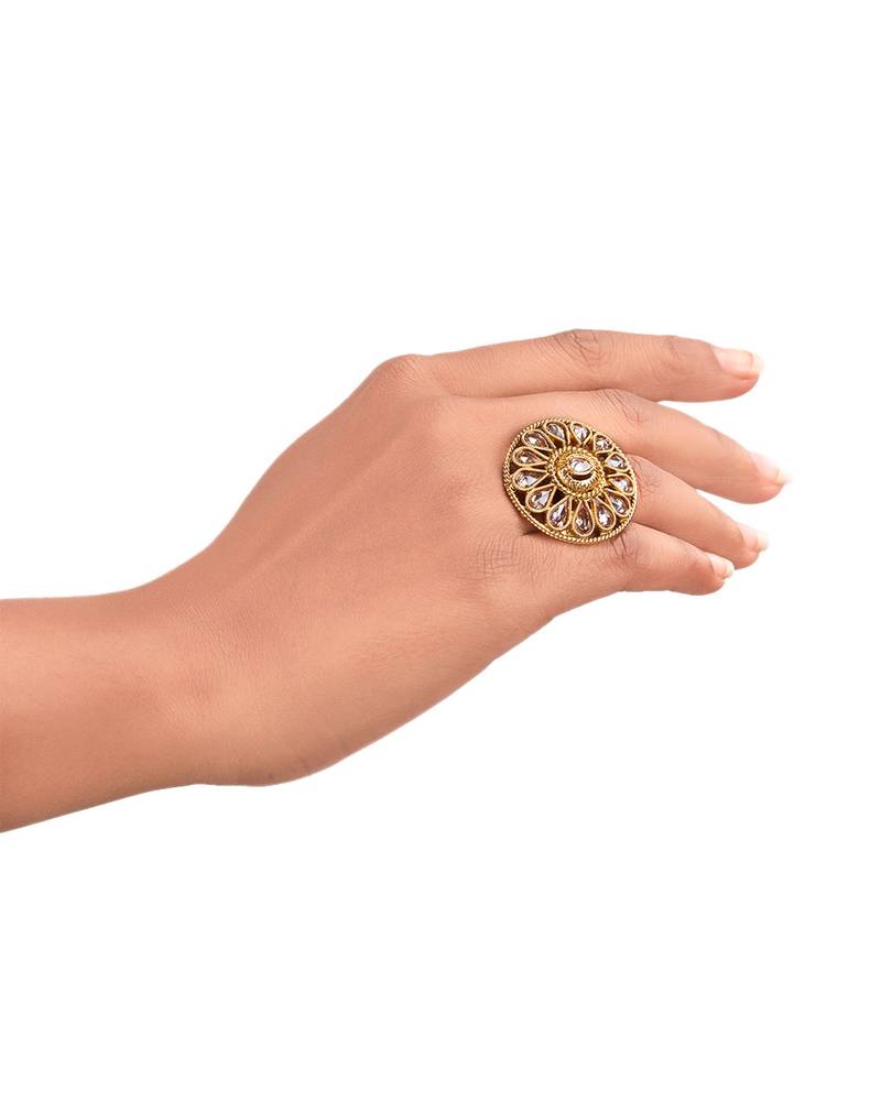 Reversal Saga Drop Cut Gems Ring - Voylla - 3049986