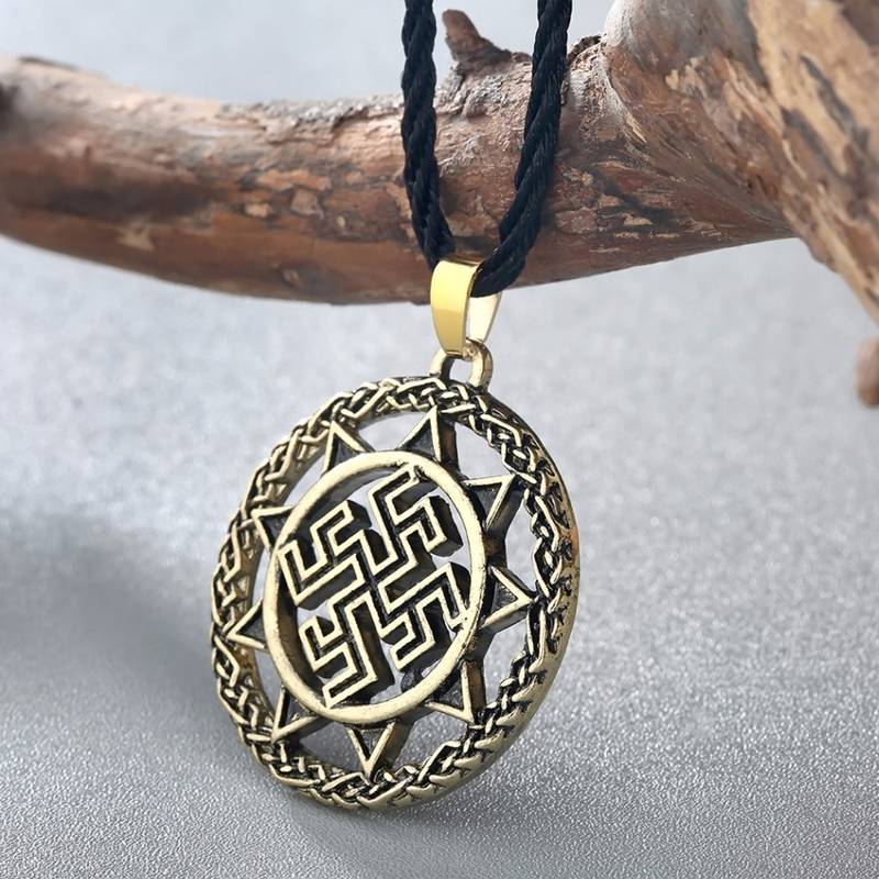 Vintage Swastik Talisman Bronze Pendant Necklace Chain for Men Women ...