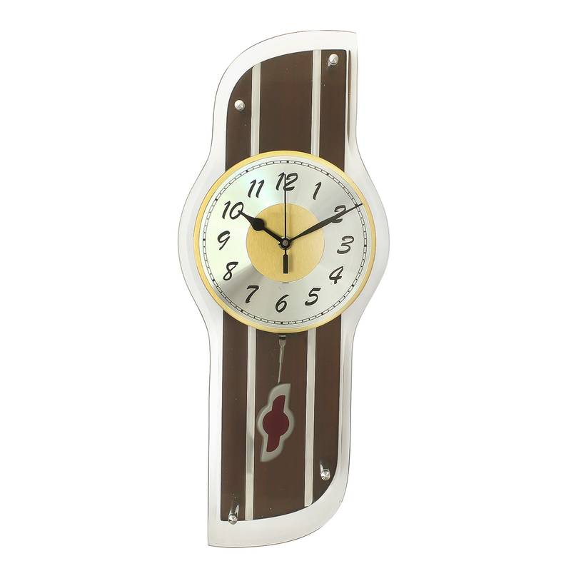 Dark Brown Rectangle Wooden Wall Clock - eCraftIndia - 3076889