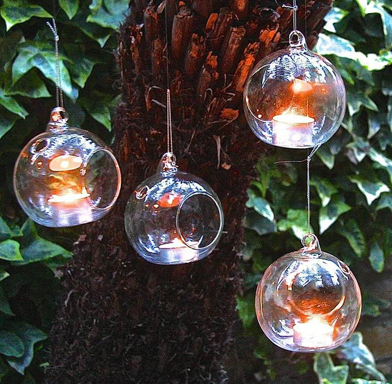 Set of 4 Glass Tealight Transparent Candle Holders - eCraftIndia - 3081572