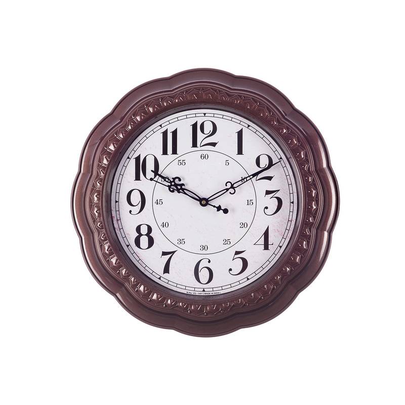 Decorative Analog Dark Brown Wall Clock - eCraftIndia - 3083070