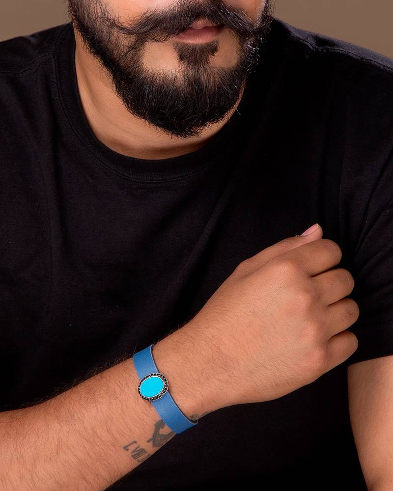 CZ Studded Milestone Leather Bracelet - Voylla - 3090885