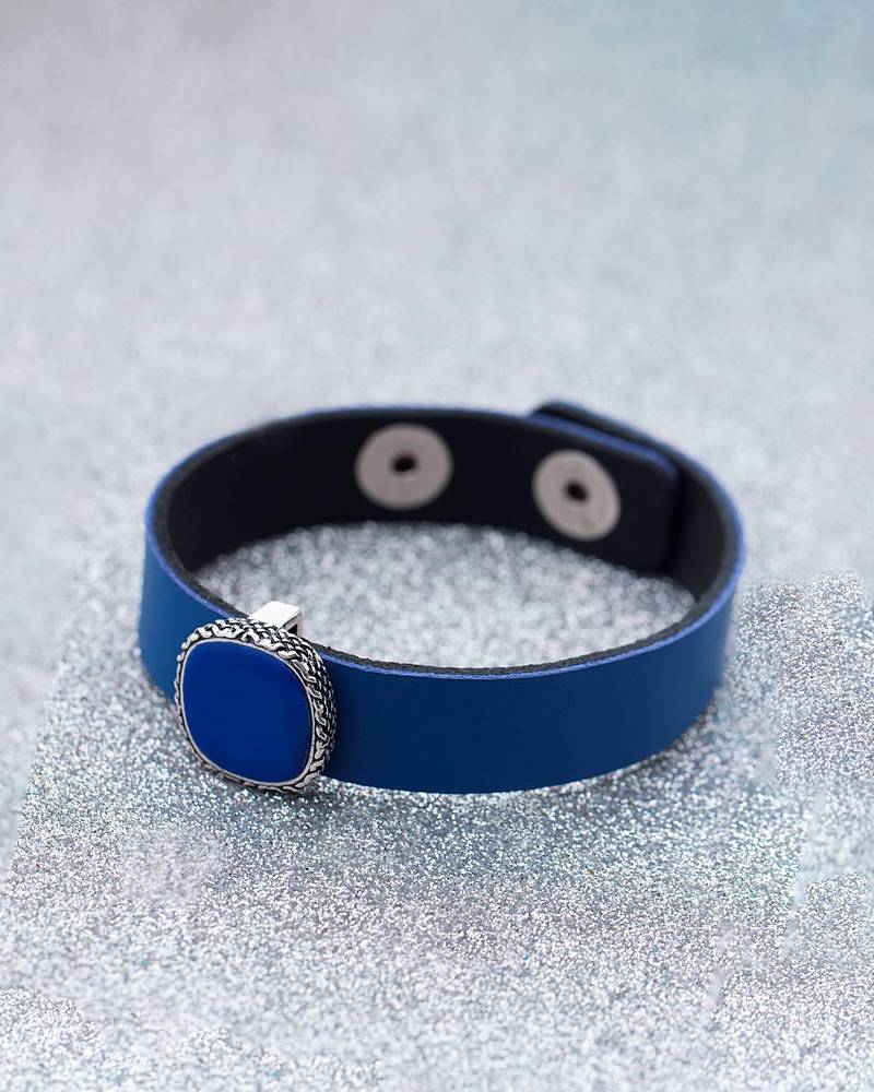 Blue Leather & Charm Milestone Bracelet - Voylla - 3090924
