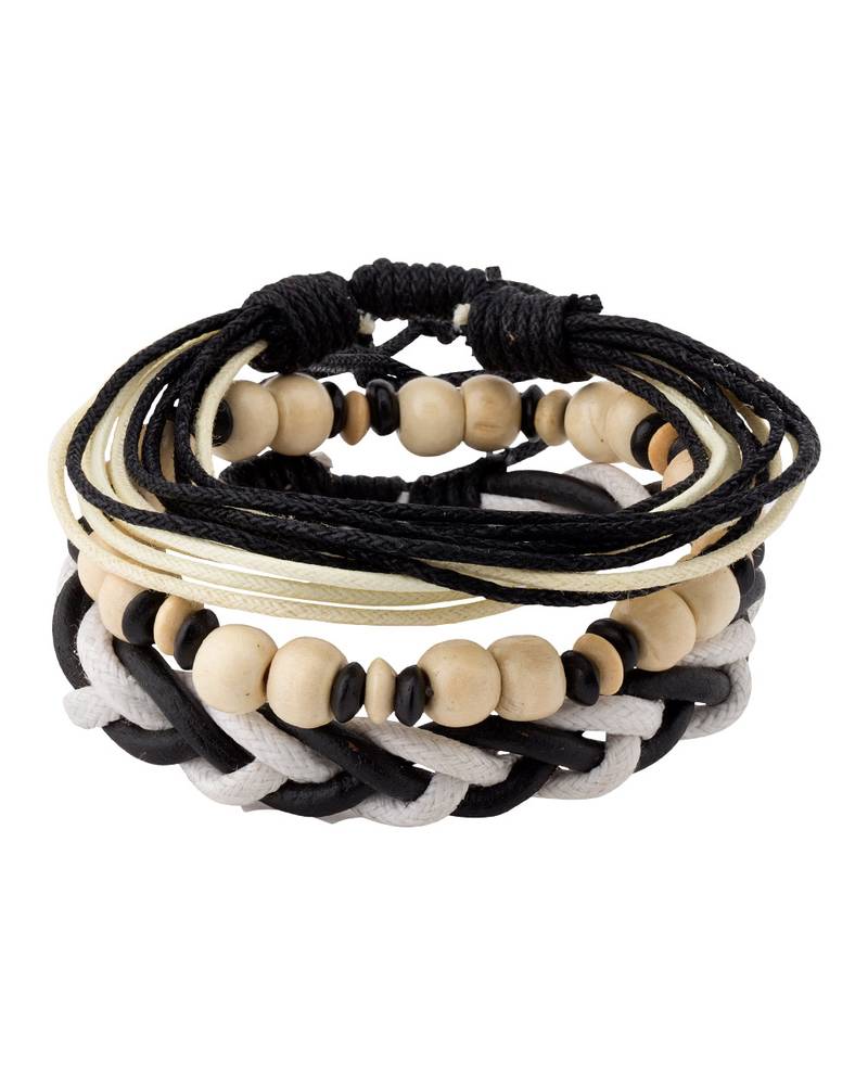 Black And White Multi Strand Wrap Bracelet From Cool Stacked - Voylla ...