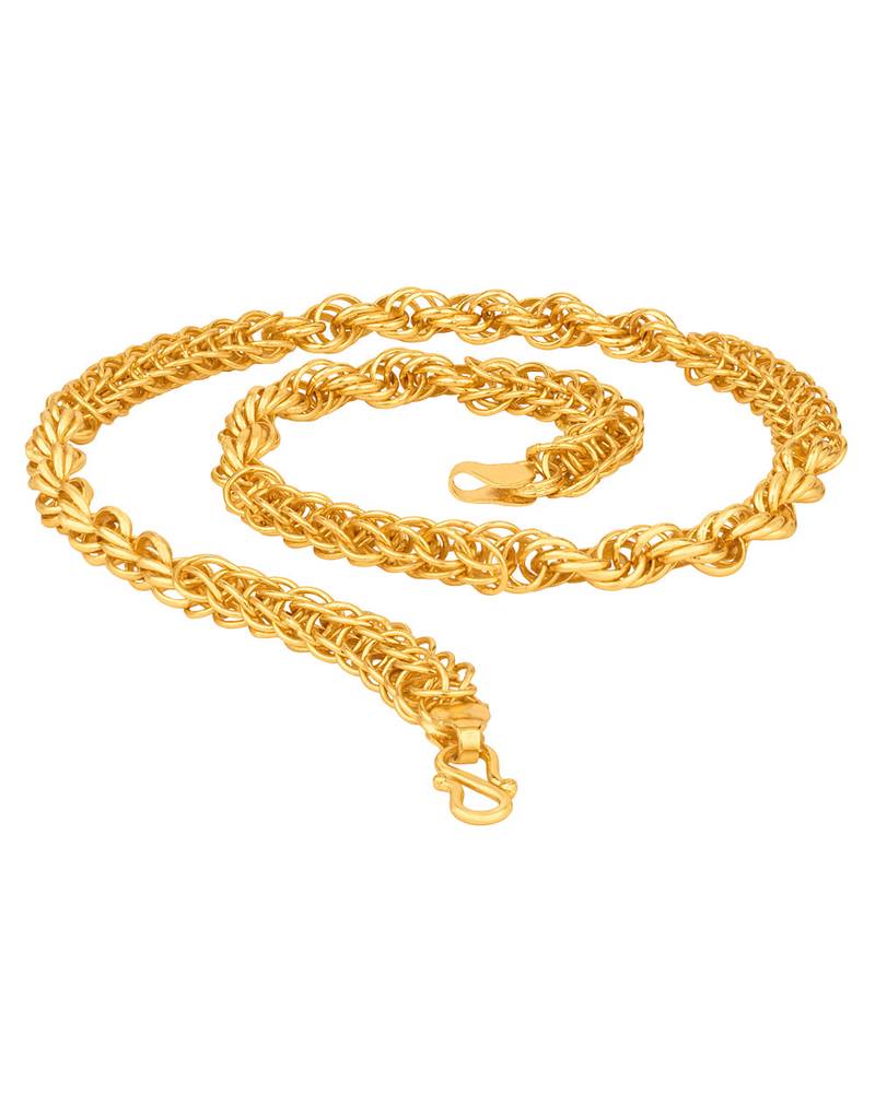 Handmade Gold-Plated Dual Design Link Chain - Voylla - 3091645