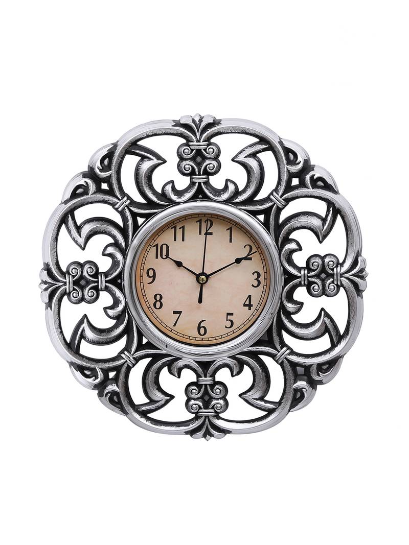 Silver Finish Vintage Wall Clock - Aapno Rajasthan - 3091818
