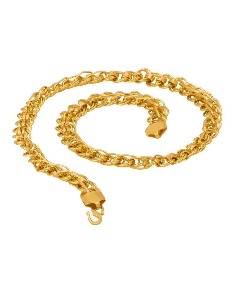 Dual Layer Linking Laureate Gold Plated Link Chain - Voylla - 3092022