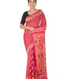 Pink Handwoven Cotton Jamdani Without Blouse - PinkLoom - 3096479