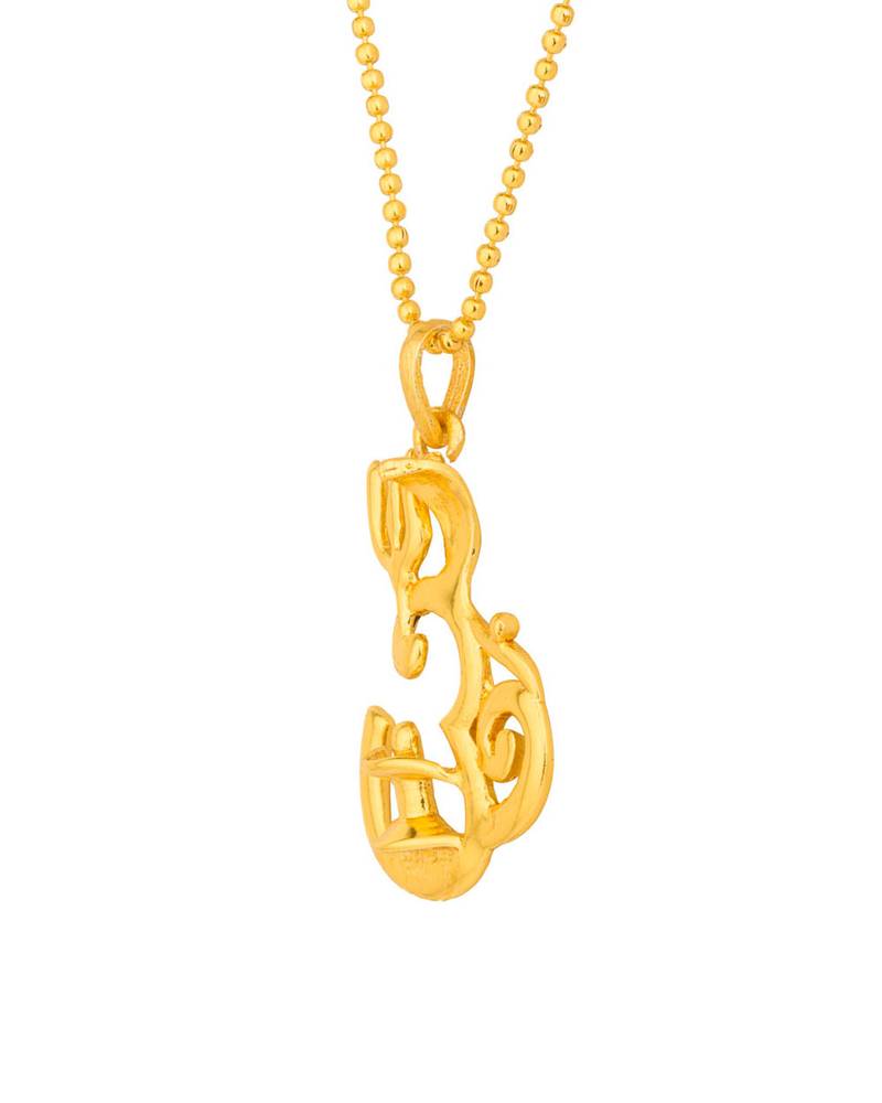 Religious Gold Plated Shiv Rudra Pendant - Voylla - 3097694