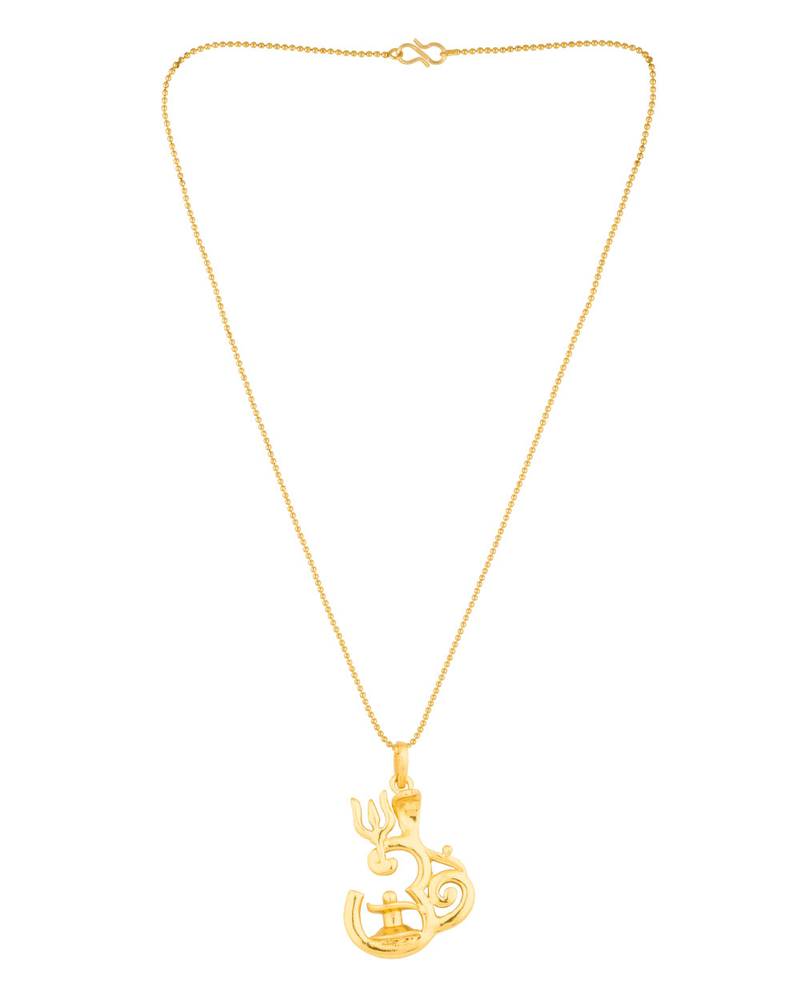 Religious Gold Plated Shiv Rudra Pendant - Voylla - 3097694