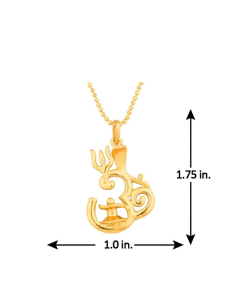 Religious Gold Plated Shiv Rudra Pendant - Voylla - 3097694