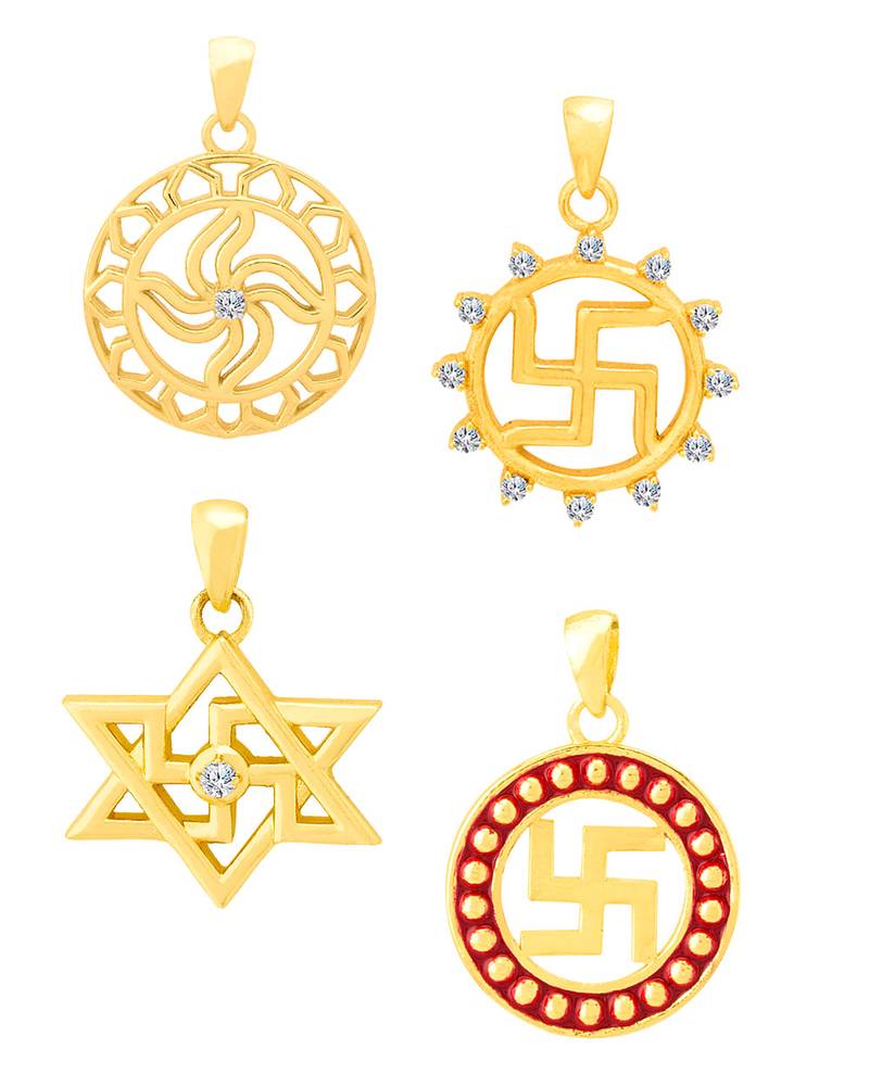 Spiritual Saga Swastika Pendants Combo - Voylla - 3098739