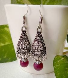 Maroon Agate Earrings - Dsignstudioo - 3099362