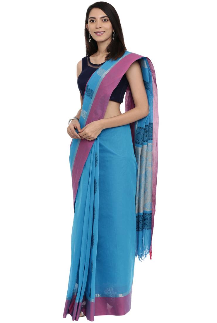 CLASSICATE from the house of The Chennai Silks Women's blue Madurai ...