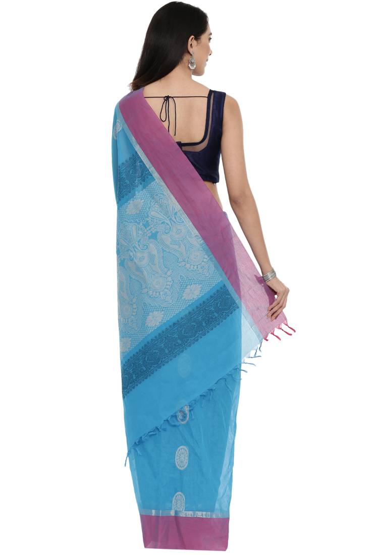 CLASSICATE from the house of The Chennai Silks Women's blue Madurai ...