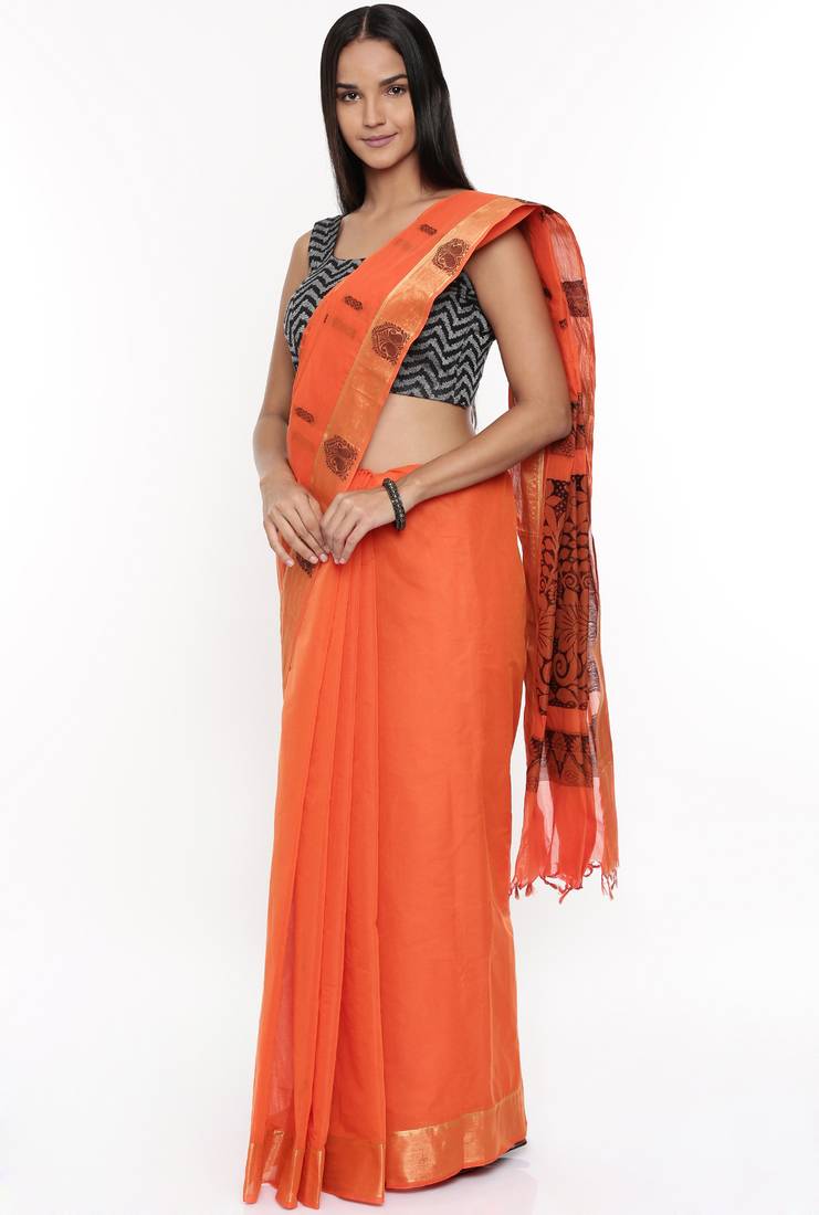CLASSICATE from the house of The Chennai Silks Women's orange Madurai ...